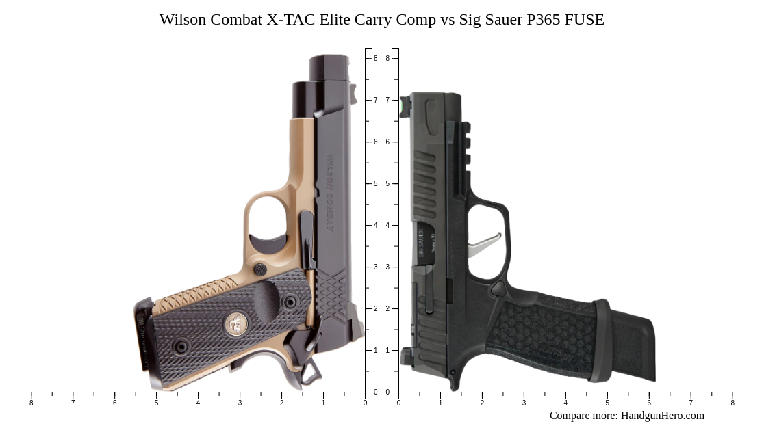 Wilson Combat X-TAC Elite Carry Comp vs Sig Sauer P365 FUSE size ...