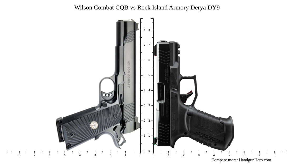 Wilson Combat CQB vs Rock Island Armory Derya DY9 size comparison ...