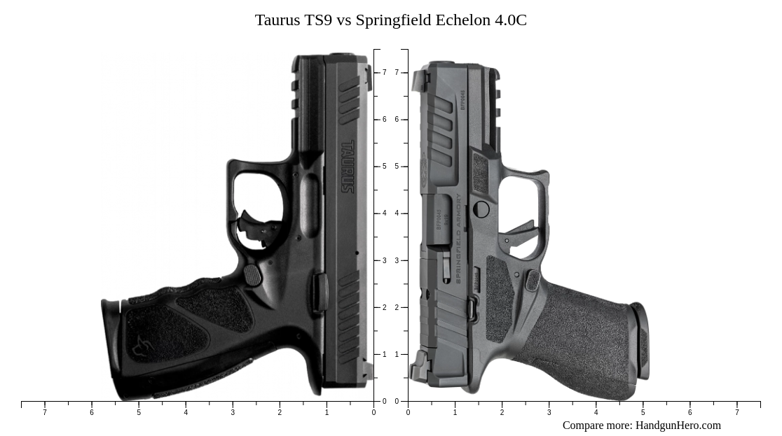 Taurus TS9 vs Springfield Echelon 4.0C size comparison | Handgun Hero