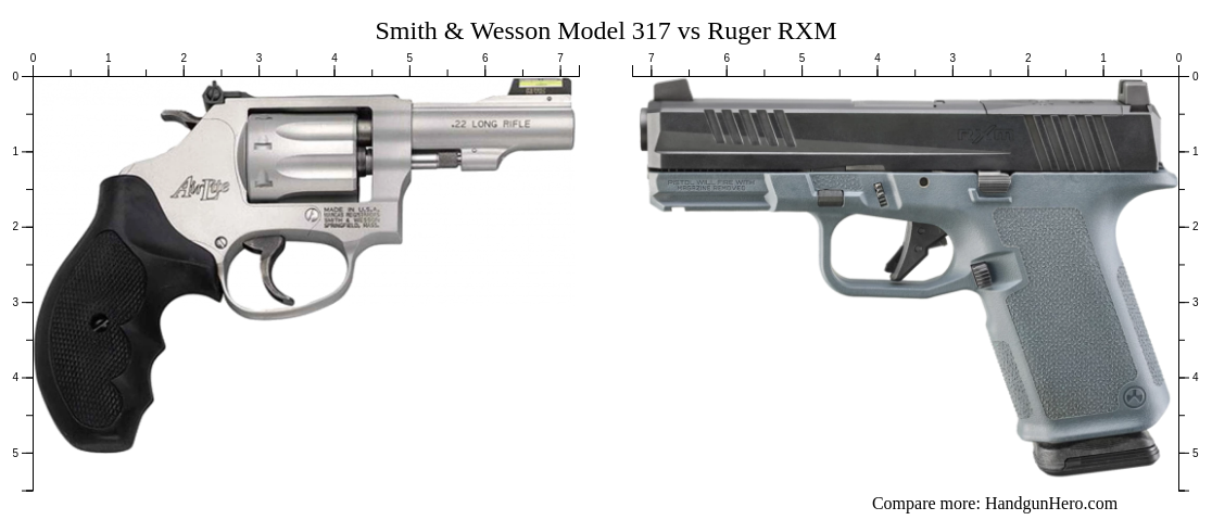Smith & Wesson Model 317 vs Ruger RXM size comparison | Handgun Hero