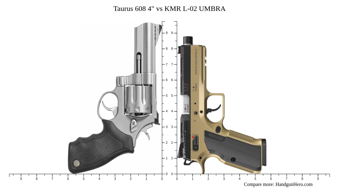 Taurus 608 4" vs KMR L-02 UMBRA size comparison | Handgun Hero
