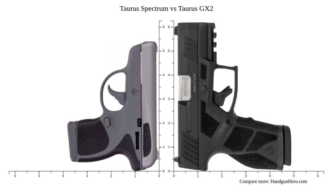 Taurus Spectrum vs Taurus GX2 size comparison | Handgun Hero