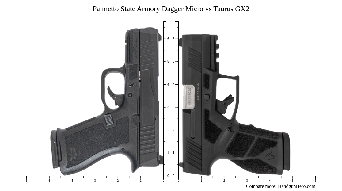 Palmetto State Armory Dagger Micro vs Taurus GX2 size comparison ...
