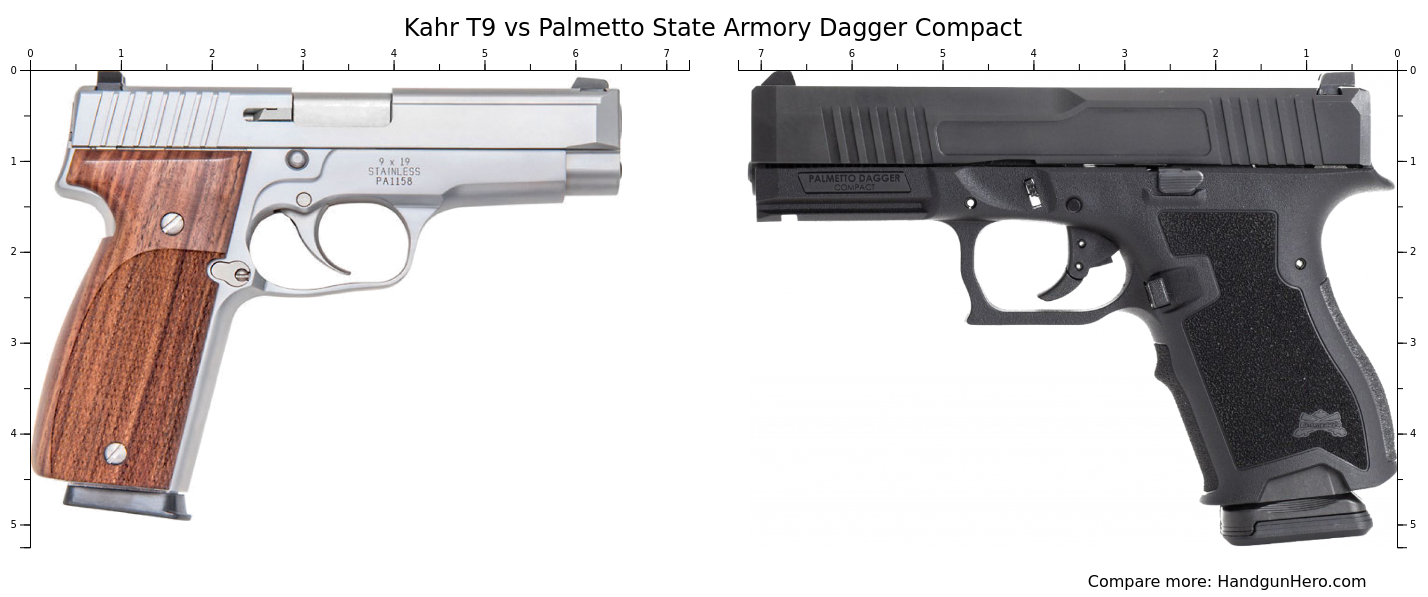 Kahr T9 vs Palmetto State Armory Dagger Compact size comparison ...