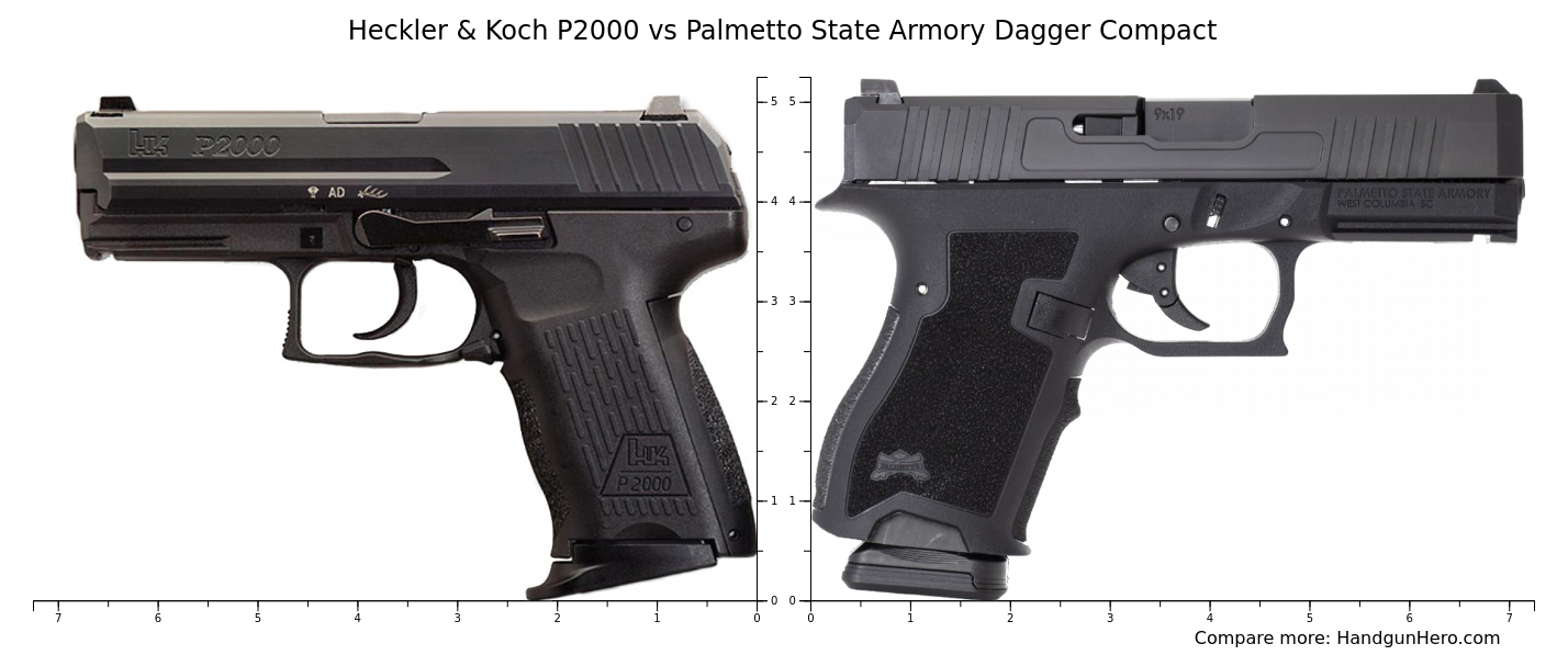 Heckler & Koch P2000 vs Palmetto State Armory Dagger Compact size ...