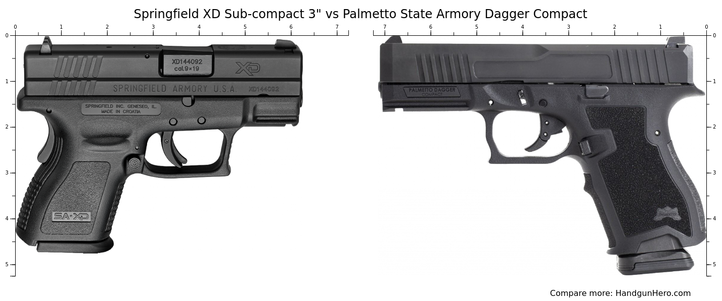Springfield XD Sub-compact 3" vs Palmetto State Armory Dagger Compact ...