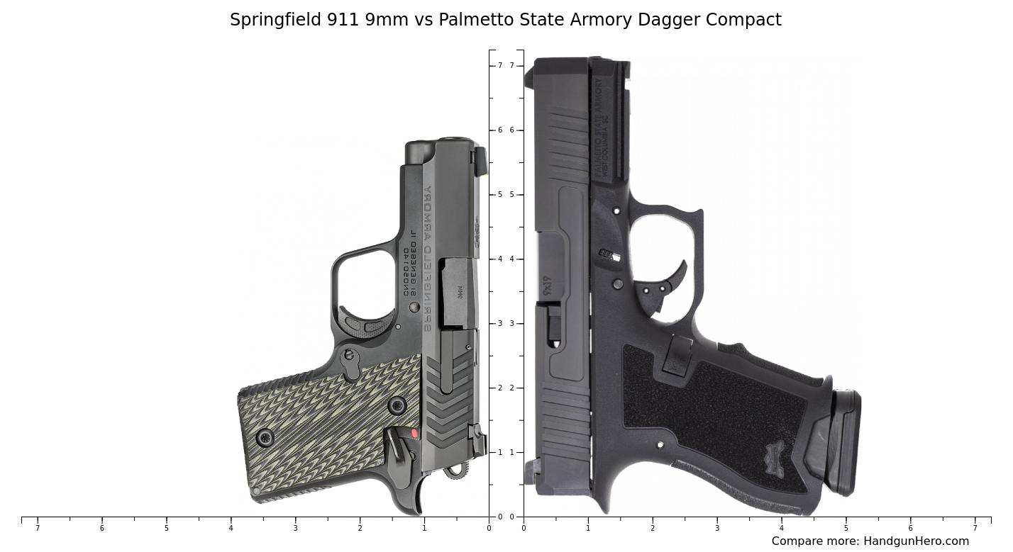 Springfield 911 9mm vs Palmetto State Armory Dagger Compact size ...