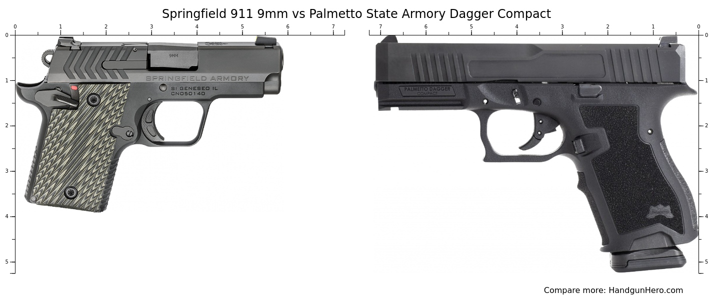 Springfield 911 9mm vs Palmetto State Armory Dagger Compact size ...