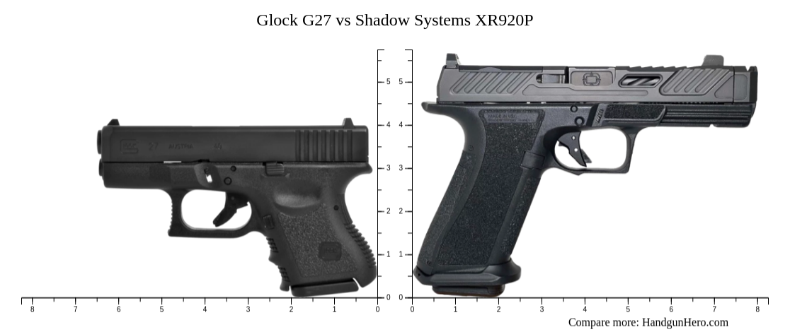 Glock G27 vs Shadow Systems XR920P size comparison | Handgun Hero