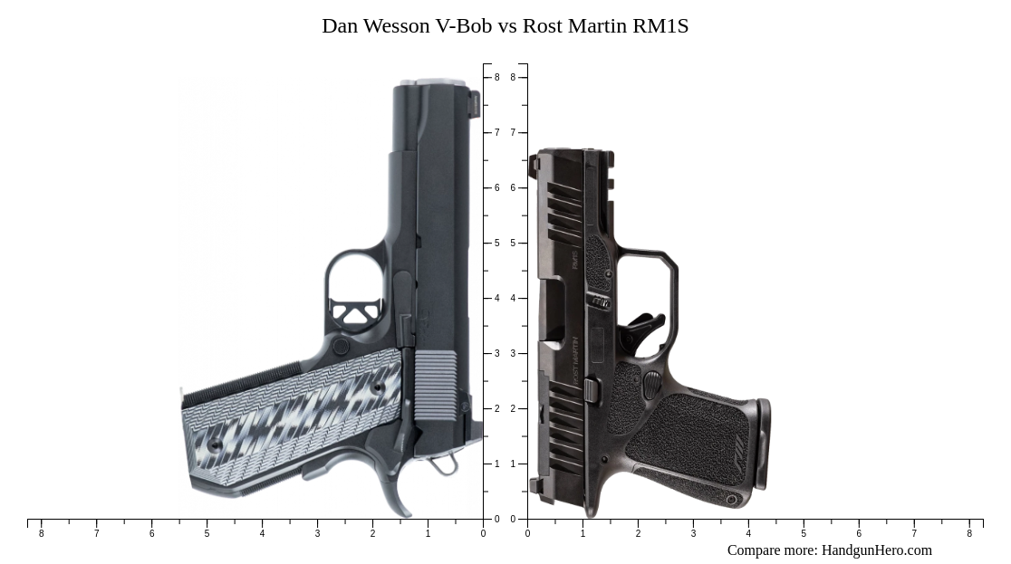 Dan Wesson V-Bob vs Rost Martin RM1S size comparison | Handgun Hero