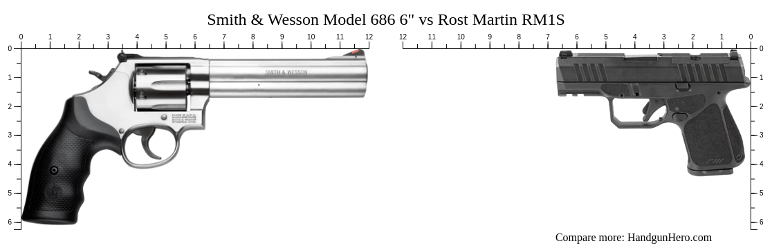 Smith & Wesson Model 686 6" vs Rost Martin RM1S size comparison ...