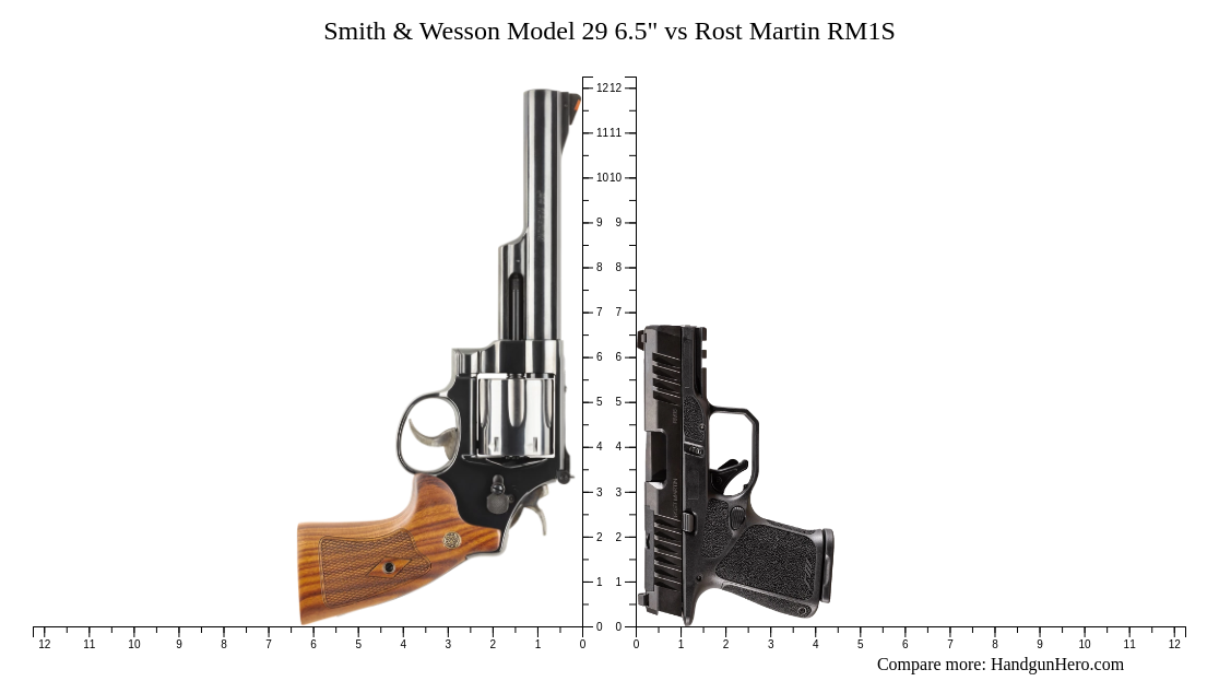Smith & Wesson Model 29 6.5" vs Rost Martin RM1S size comparison ...