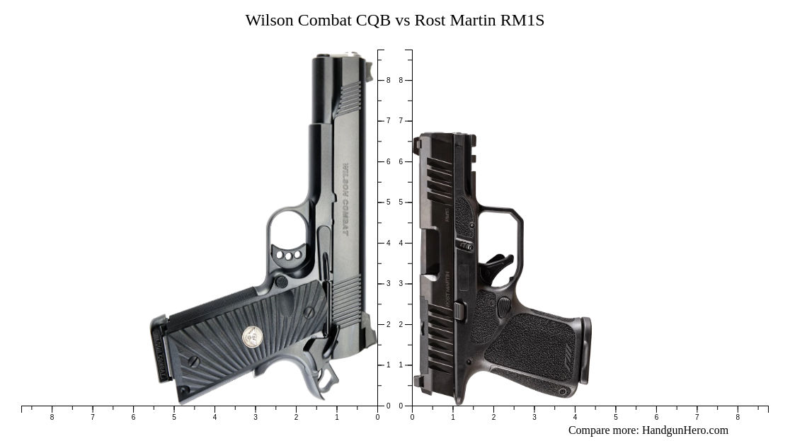 Wilson Combat CQB vs Rost Martin RM1S size comparison | Handgun Hero