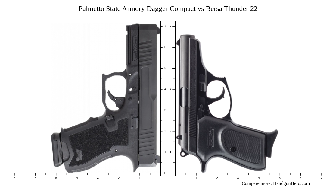 Palmetto State Armory Dagger Compact vs Bersa Thunder 22 size ...