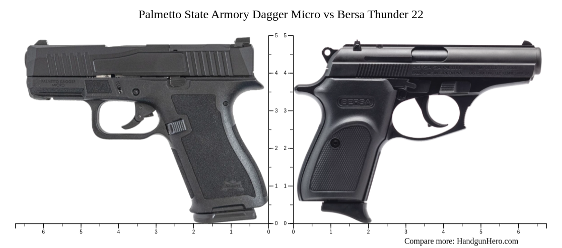 Palmetto State Armory Dagger Micro vs Bersa Thunder 22 size comparison ...