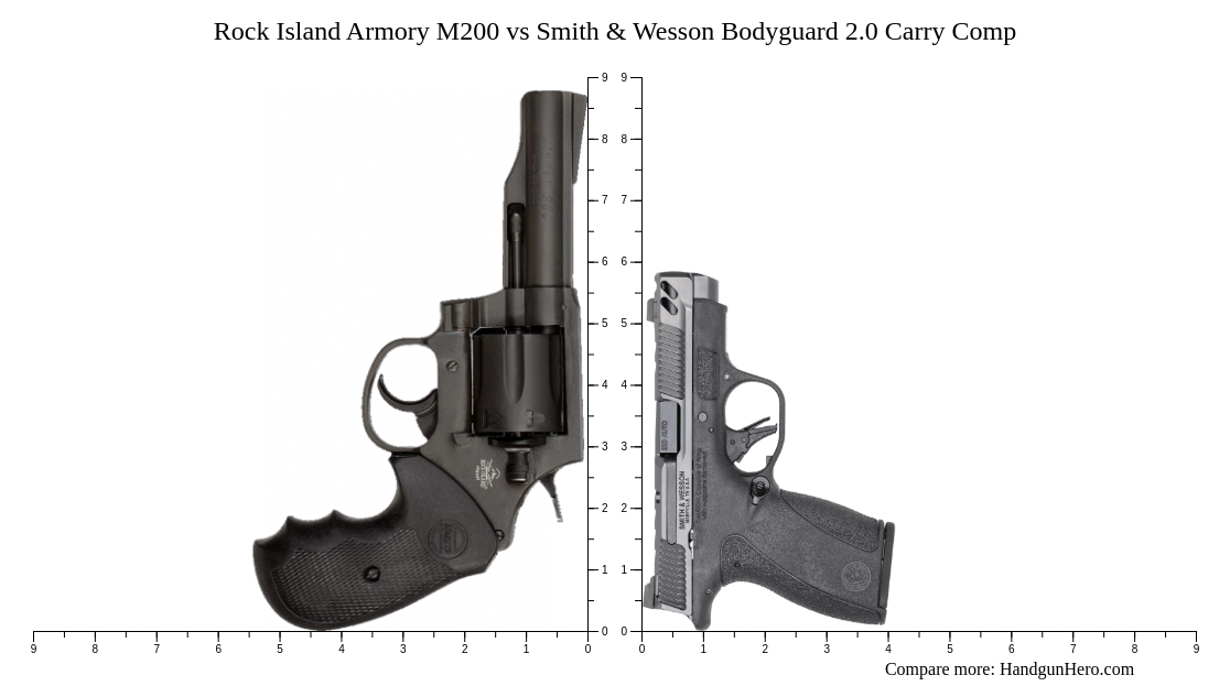 Rock Island Armory M200 vs Smith & Wesson Bodyguard 2.0 Carry Comp size ...