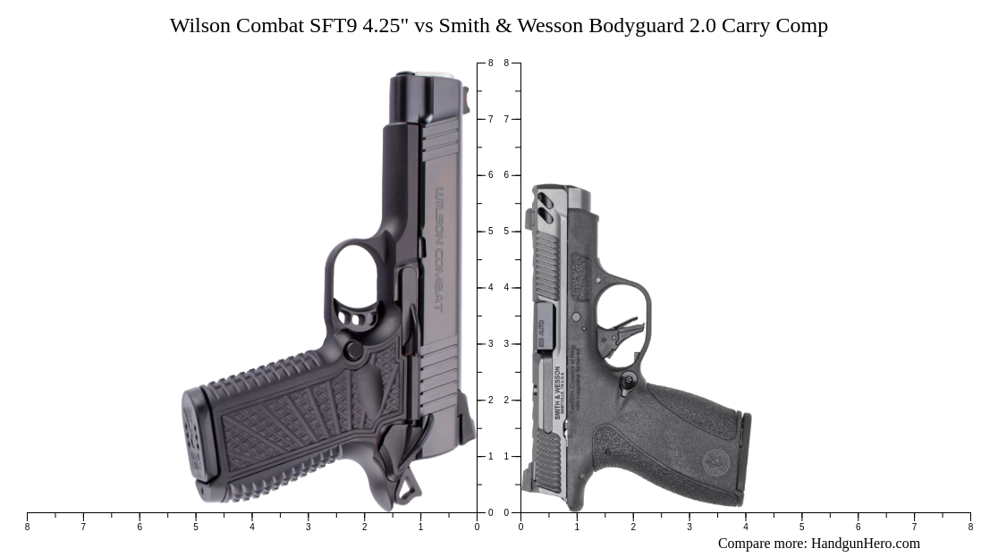 Wilson Combat SFT9 4.25" vs Smith & Wesson Bodyguard 2.0 Carry Comp ...