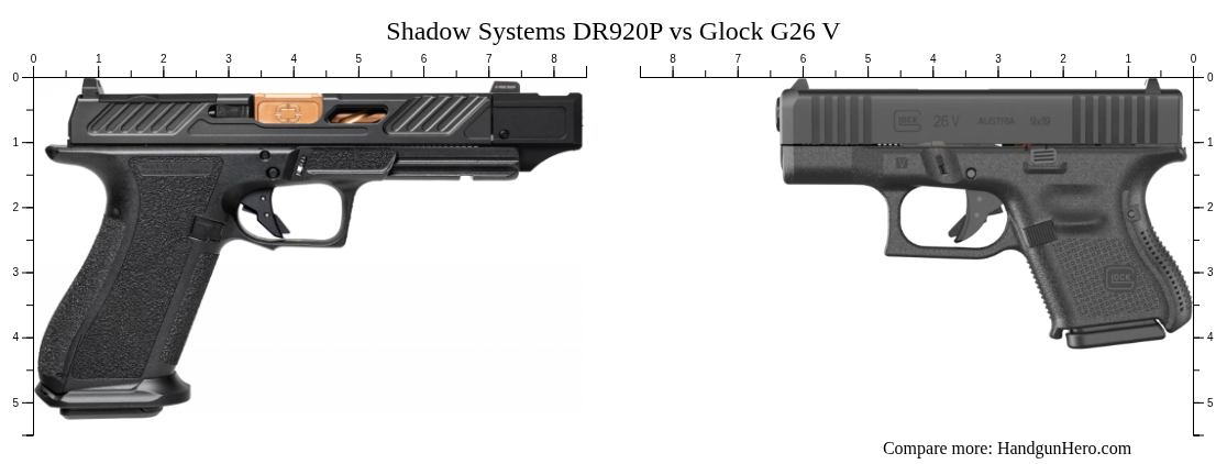 Shadow Systems DR920P vs Glock G26 V size comparison | Handgun Hero