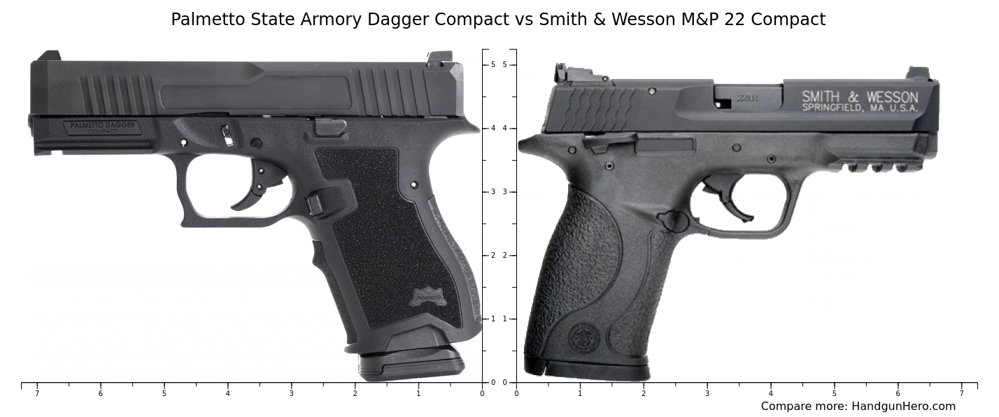 Palmetto State Armory Dagger Compact vs Smith & Wesson M&P 22 Compact ...