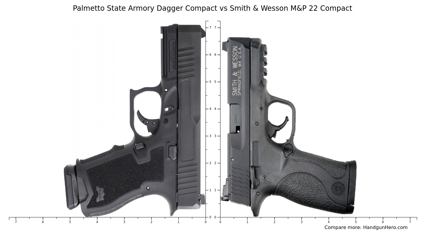 Palmetto State Armory Dagger Compact vs Smith & Wesson M&P 22 Compact ...