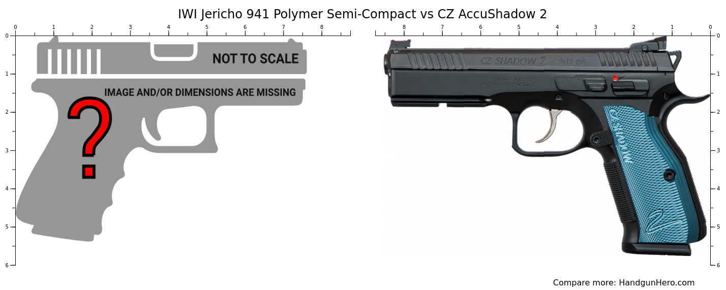 IWI Jericho 941 Polymer Semi-Compact vs CZ AccuShadow 2 size comparison ...