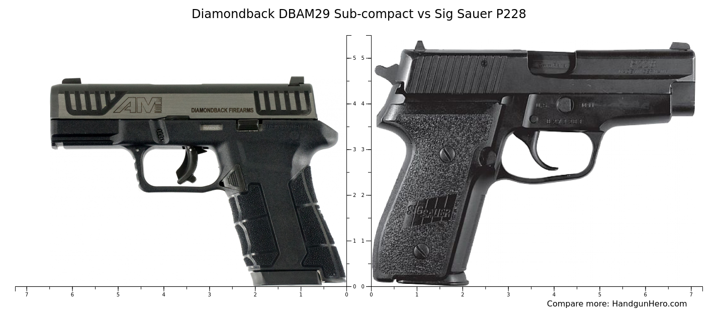 Diamondback DBAM29 Sub-compact vs Sig Sauer P228 size comparison ...