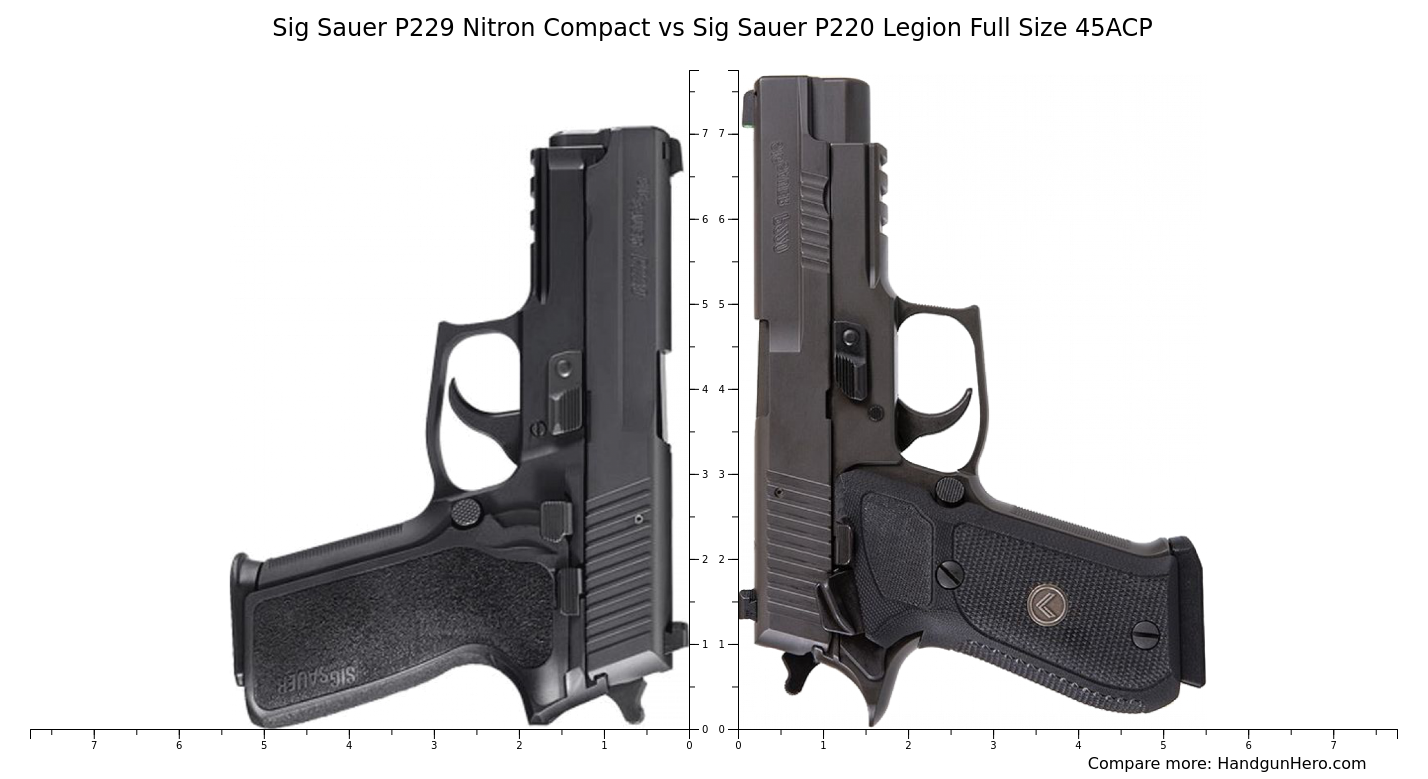 Sig Sauer P229 Nitron Compact vs Sig Sauer P220 Legion Full Size 45ACP ...