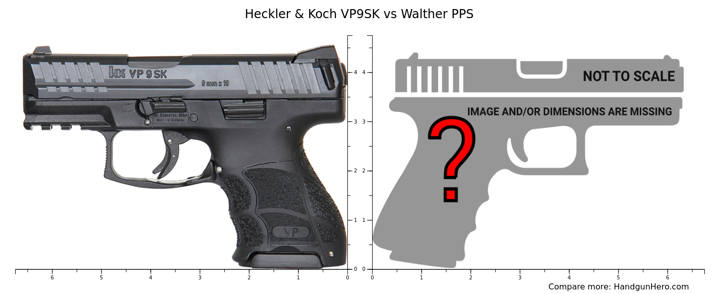 Heckler & Koch VP9SK vs Walther PPS size comparison | Handgun Hero