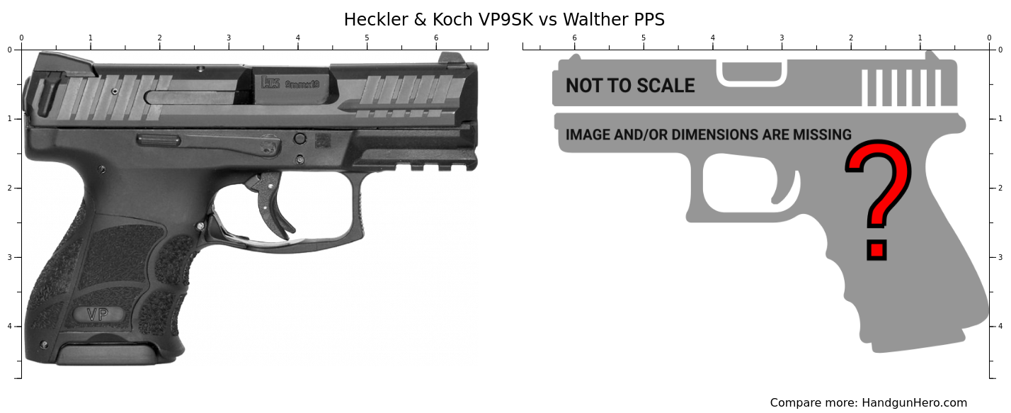 Heckler & Koch VP9SK vs Walther PPS size comparison | Handgun Hero