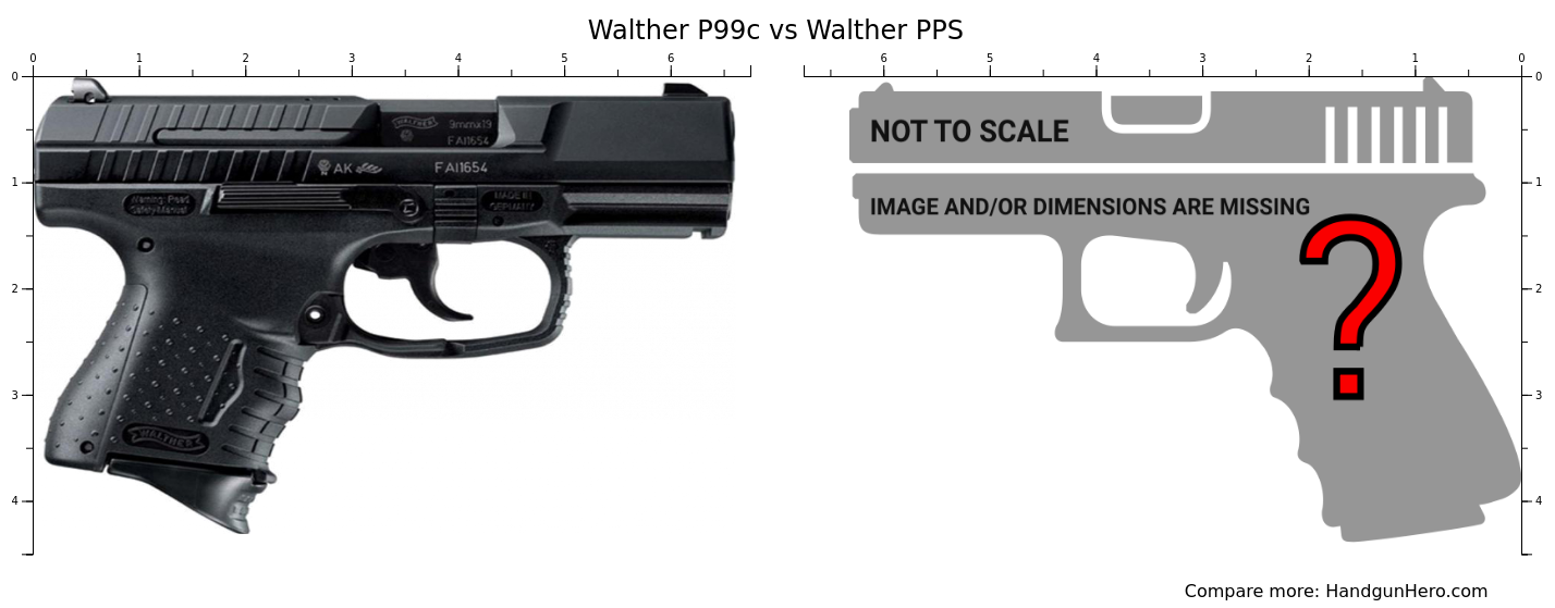 Walther P99c vs Walther PPS size comparison | Handgun Hero