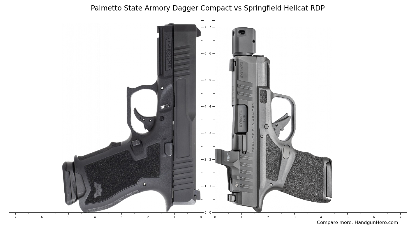 Palmetto State Armory Dagger Compact vs Springfield Hellcat RDP size ...