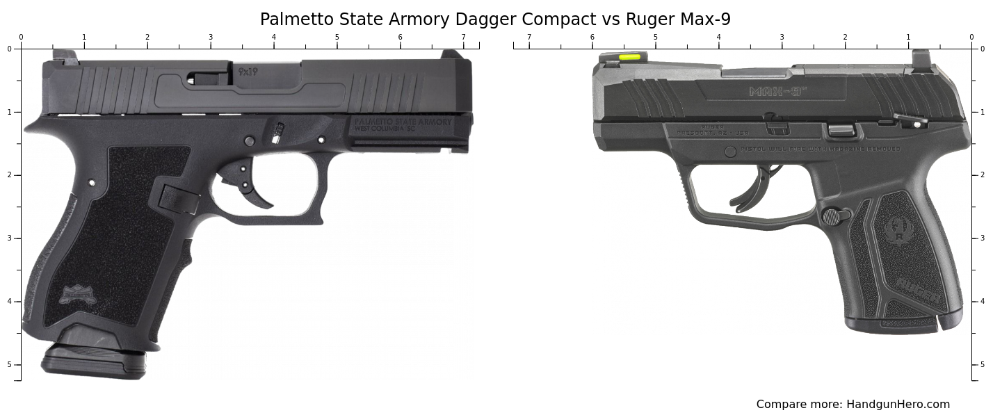 Ruger Max-9 vs Ruger LCP MAX vs Palmetto State Armory Dagger Compact vs ...