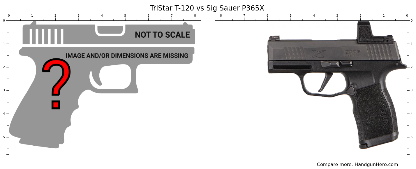 TriStar T-120 vs Sig Sauer P365X size comparison | Handgun Hero
