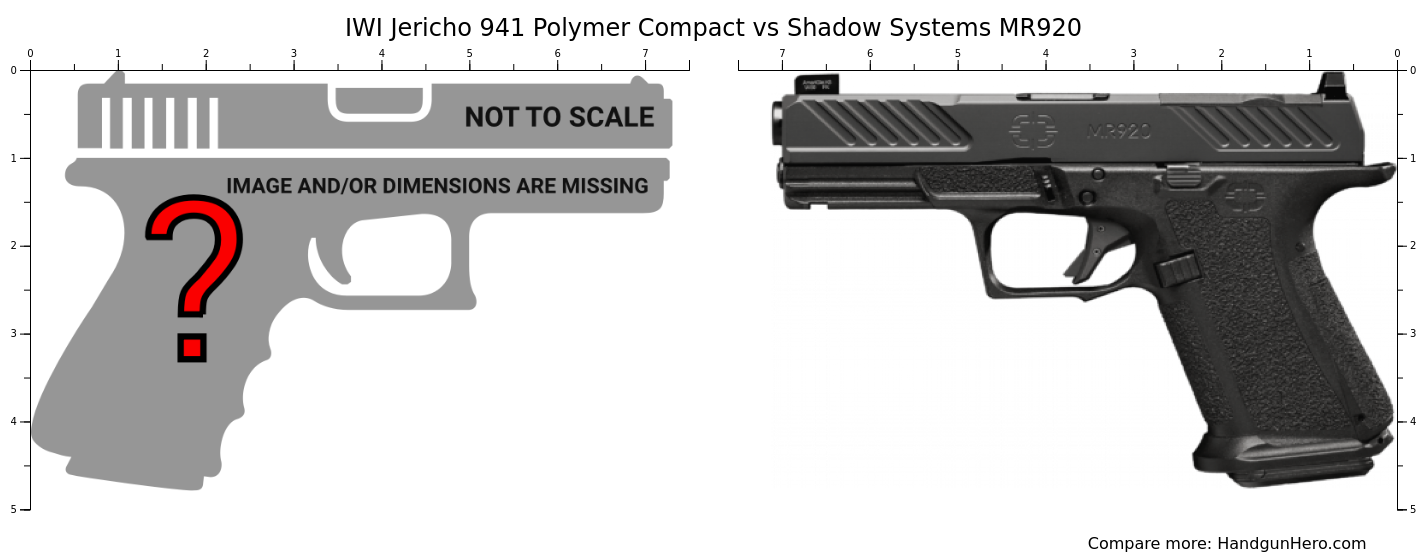 IWI Jericho 941 Polymer Compact vs Shadow Systems MR920 size comparison | Handgun Hero