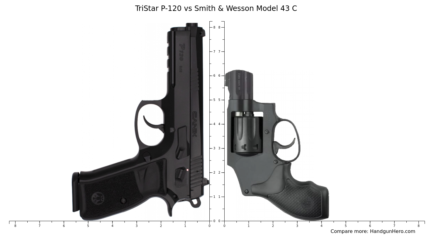 TriStar P-120 vs Smith & Wesson Model 43 C size comparison | Handgun Hero