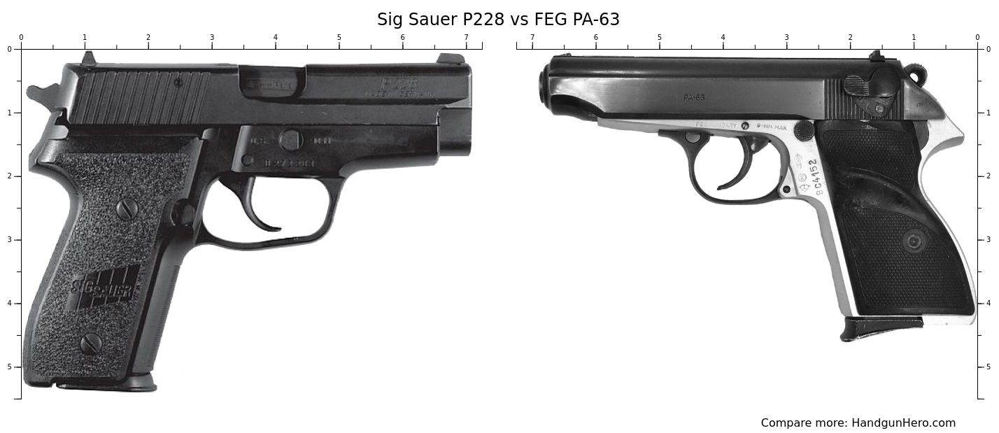 Sig Sauer P228 vs FEG PA-63 size comparison | Handgun Hero