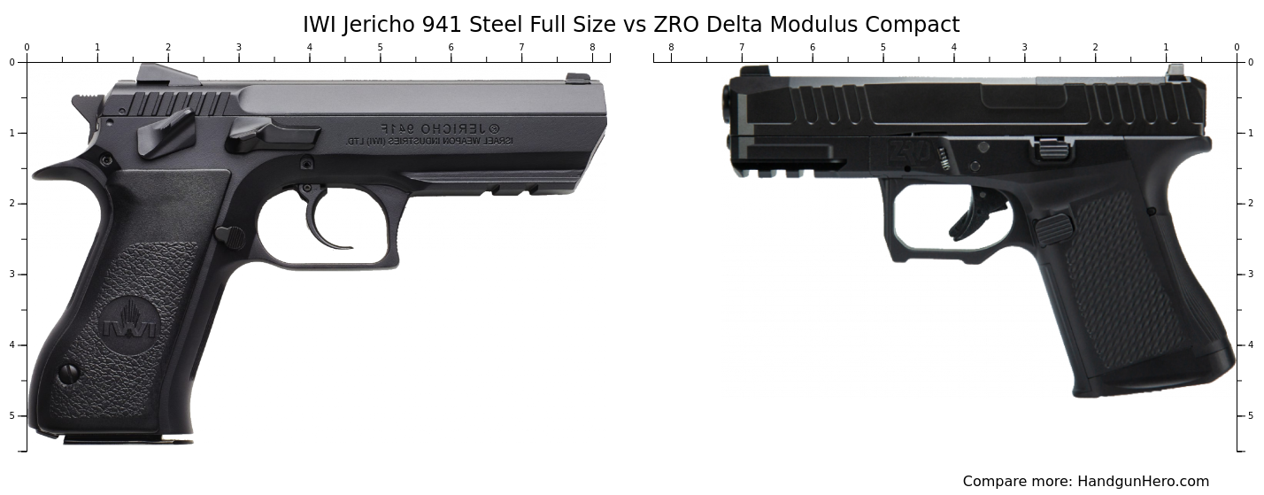 IWI Jericho 941 Steel Full Size vs ZRO Delta Modulus Compact size ...
