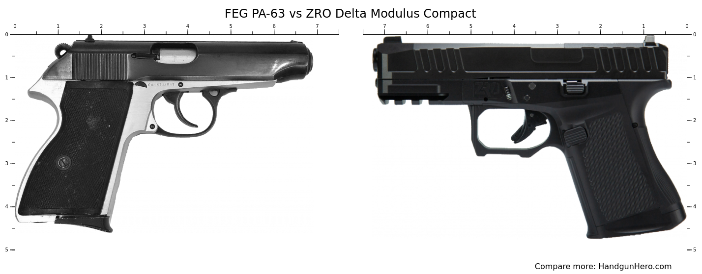 FEG PA-63 vs ZRO Delta Modulus Compact size comparison | Handgun Hero