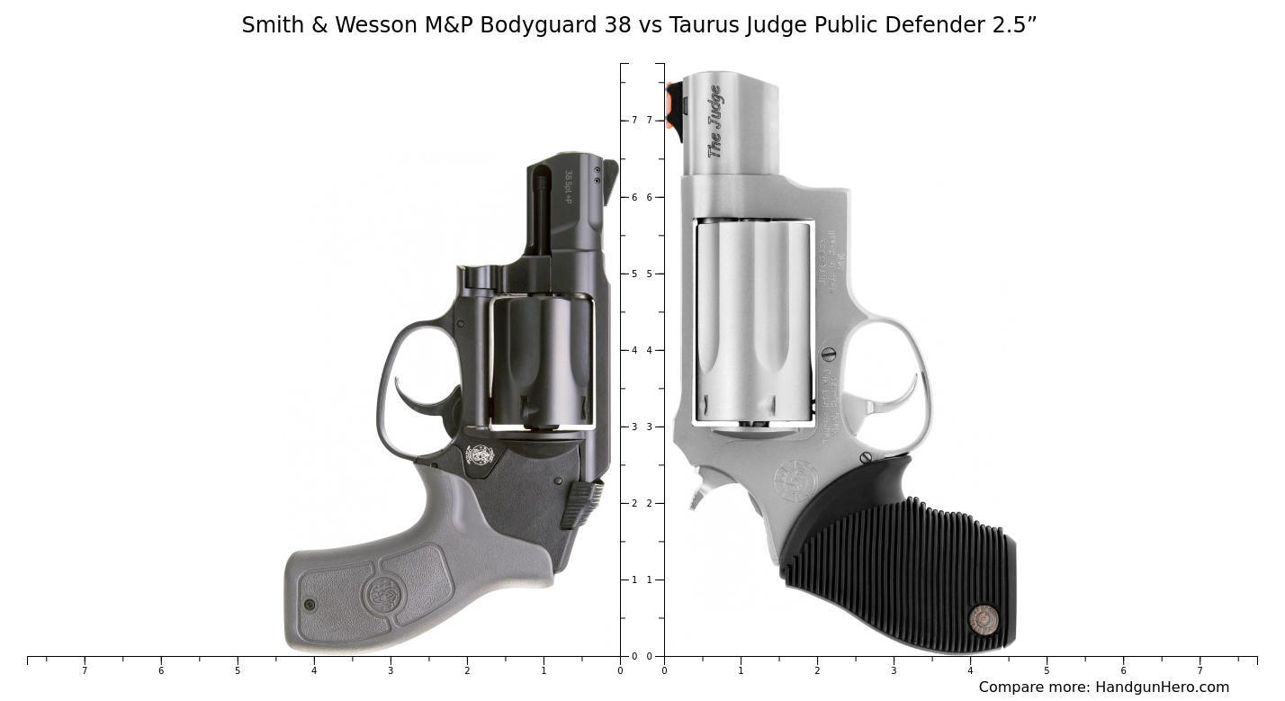 Smith & Wesson M&P Bodyguard 38 vs Taurus Judge Public Defender 2.5 ...