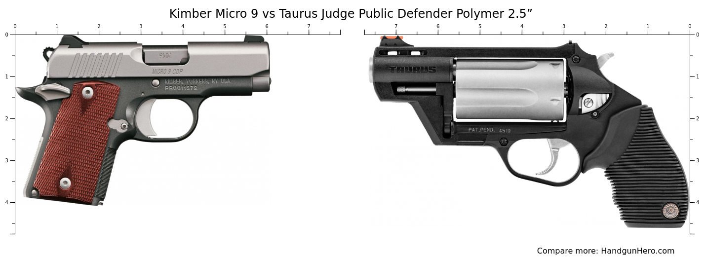 Kimber Micro 9 vs Taurus Judge Public Defender Polymer 2.5” size ...
