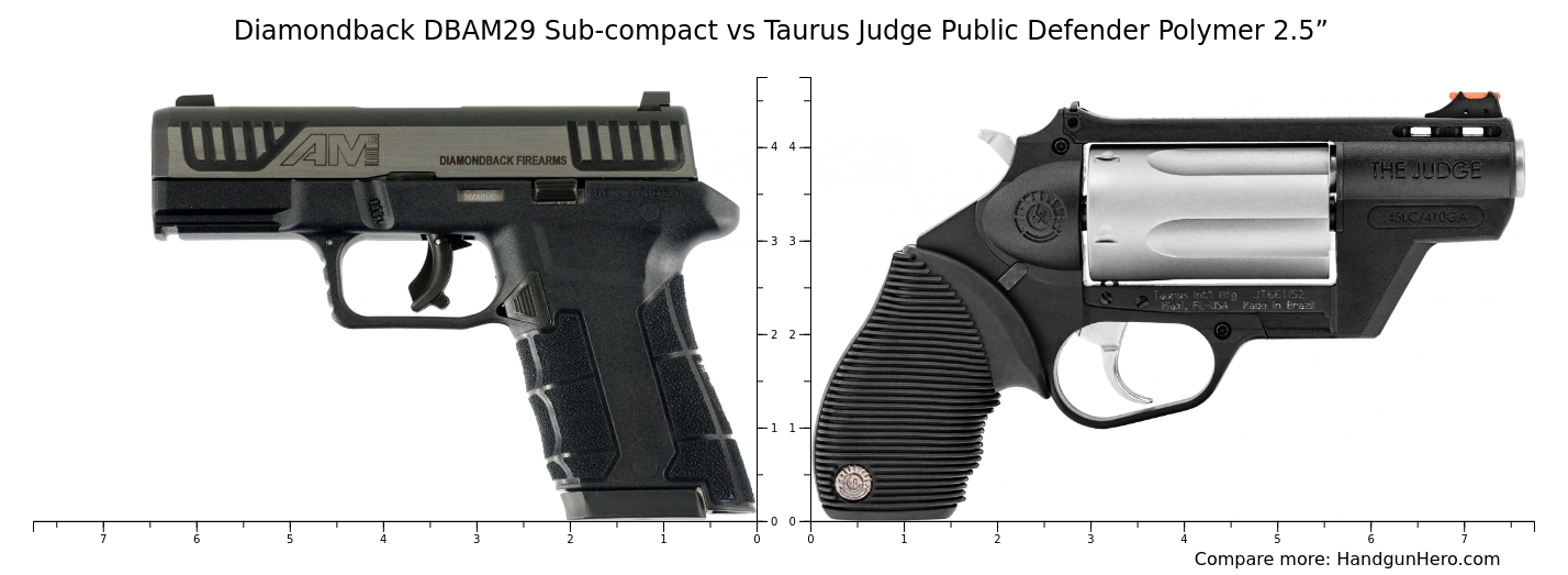 Diamondback DBAM29 Sub-compact vs Taurus Judge Public Defender Polymer ...