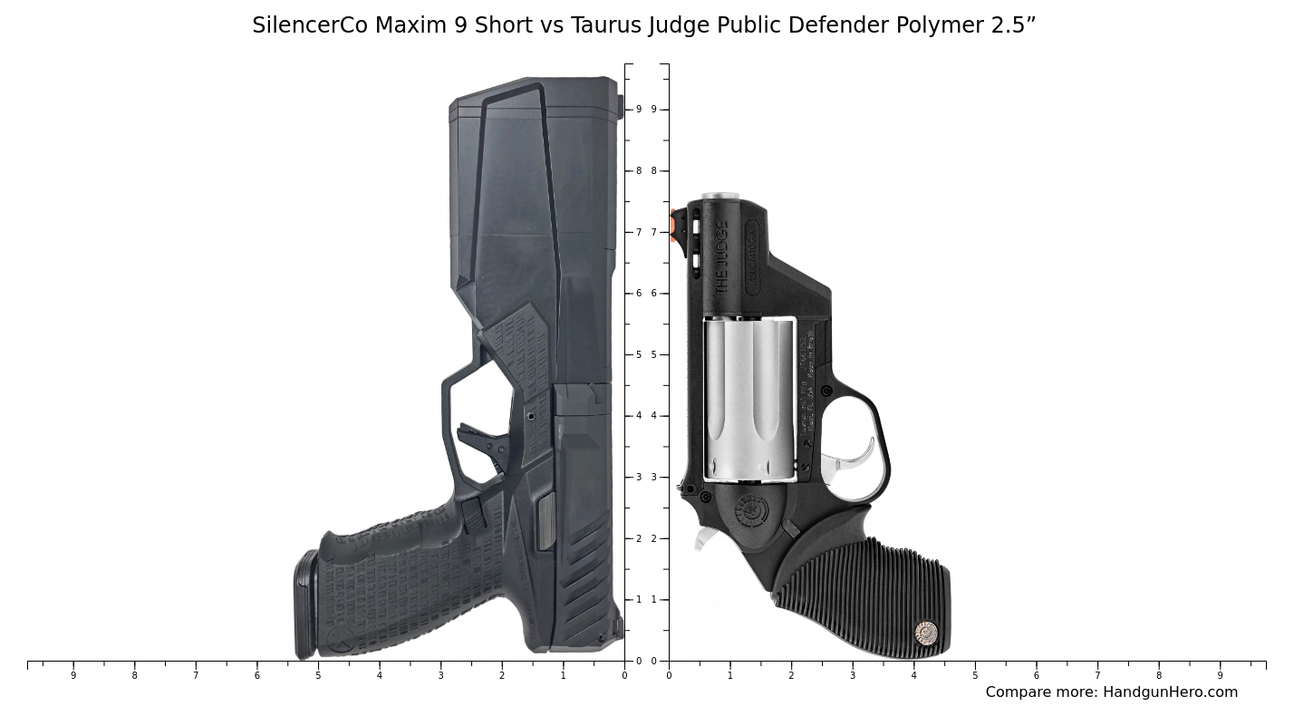SilencerCo Maxim 9 Short vs Taurus Judge Public Defender Polymer 2.5 ...