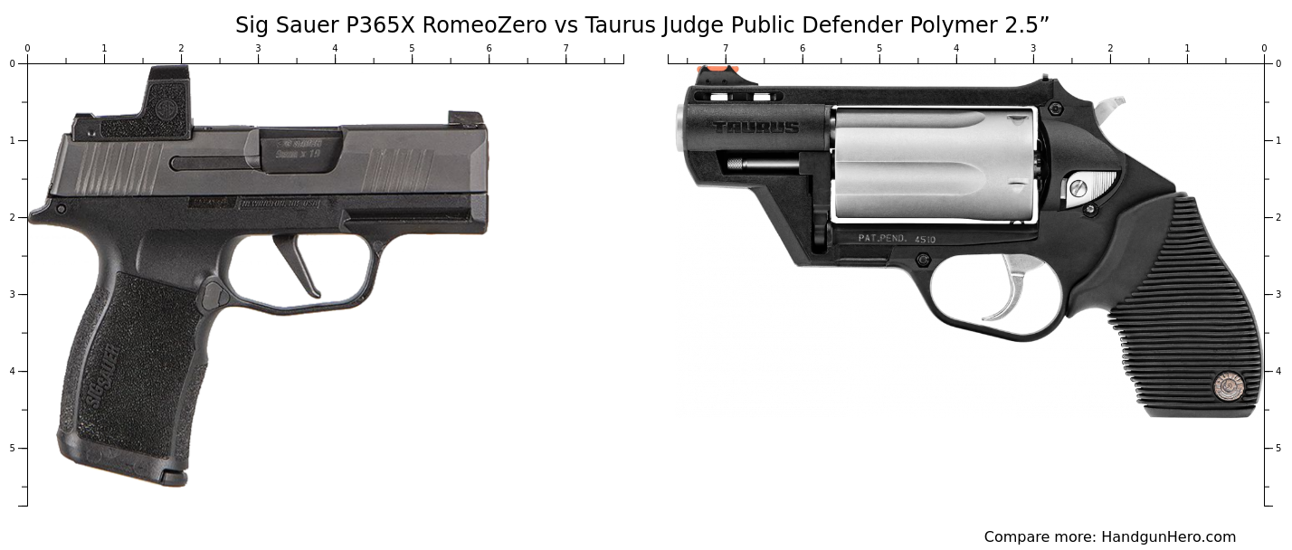 Sig Sauer P365X RomeoZero vs Taurus Judge Public Defender Polymer 2.5 ...