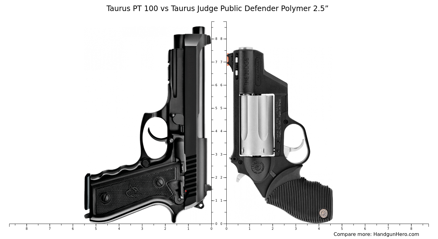 Taurus PT 100 vs Taurus Judge Public Defender Polymer 2.5” size ...