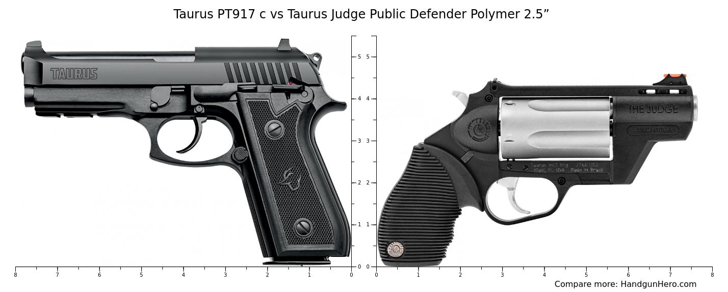 Taurus PT917 c vs Taurus Judge Public Defender Polymer 2.5” size ...
