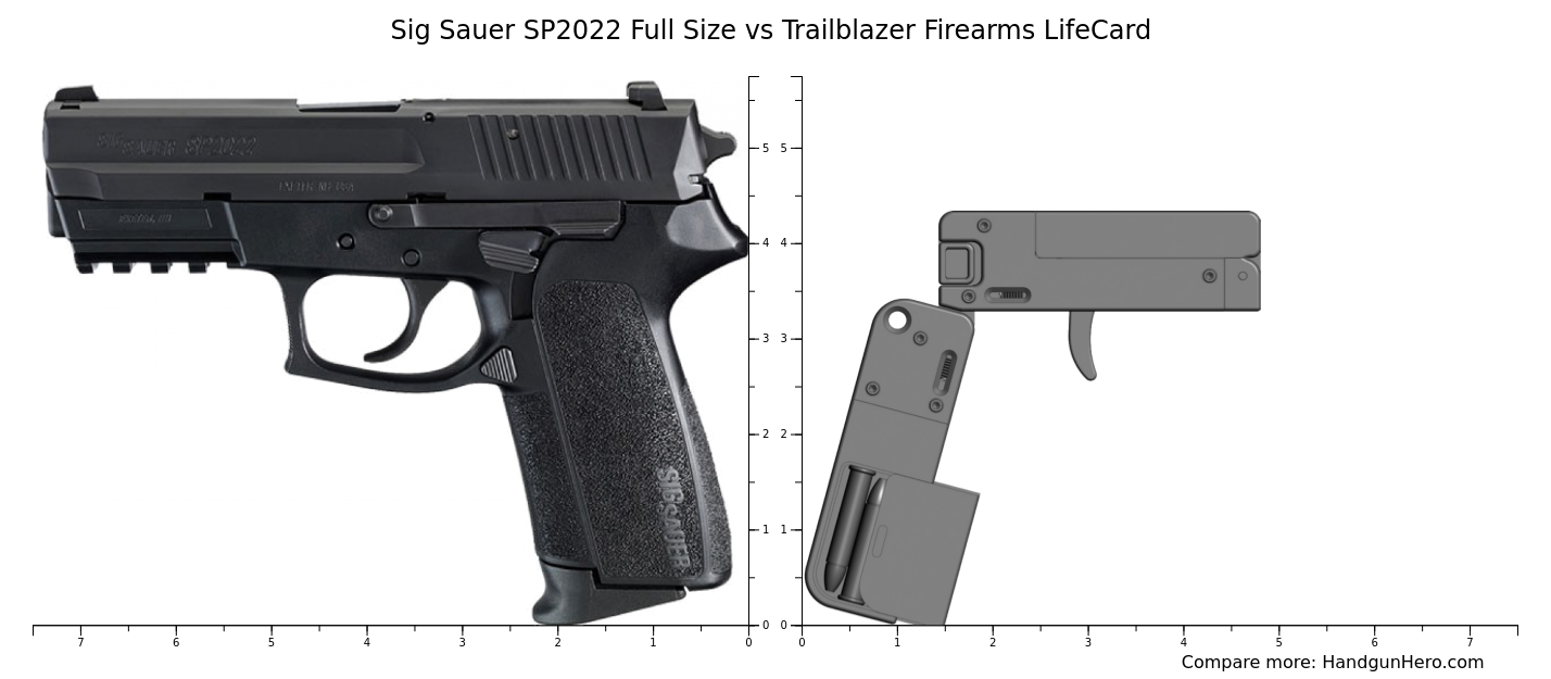 Sig Sauer SP2022 Full Size vs Trailblazer Firearms LifeCard size ...