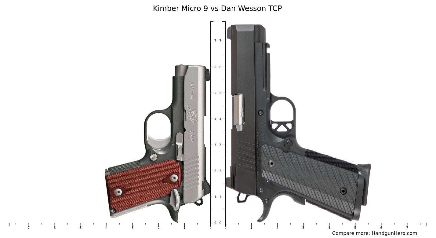 Kimber Micro 9 vs Dan Wesson TCP size comparison | Handgun Hero