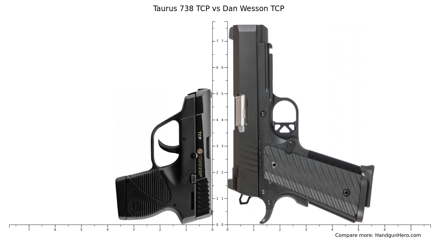 Taurus 738 TCP vs Dan Wesson TCP size comparison | Handgun Hero