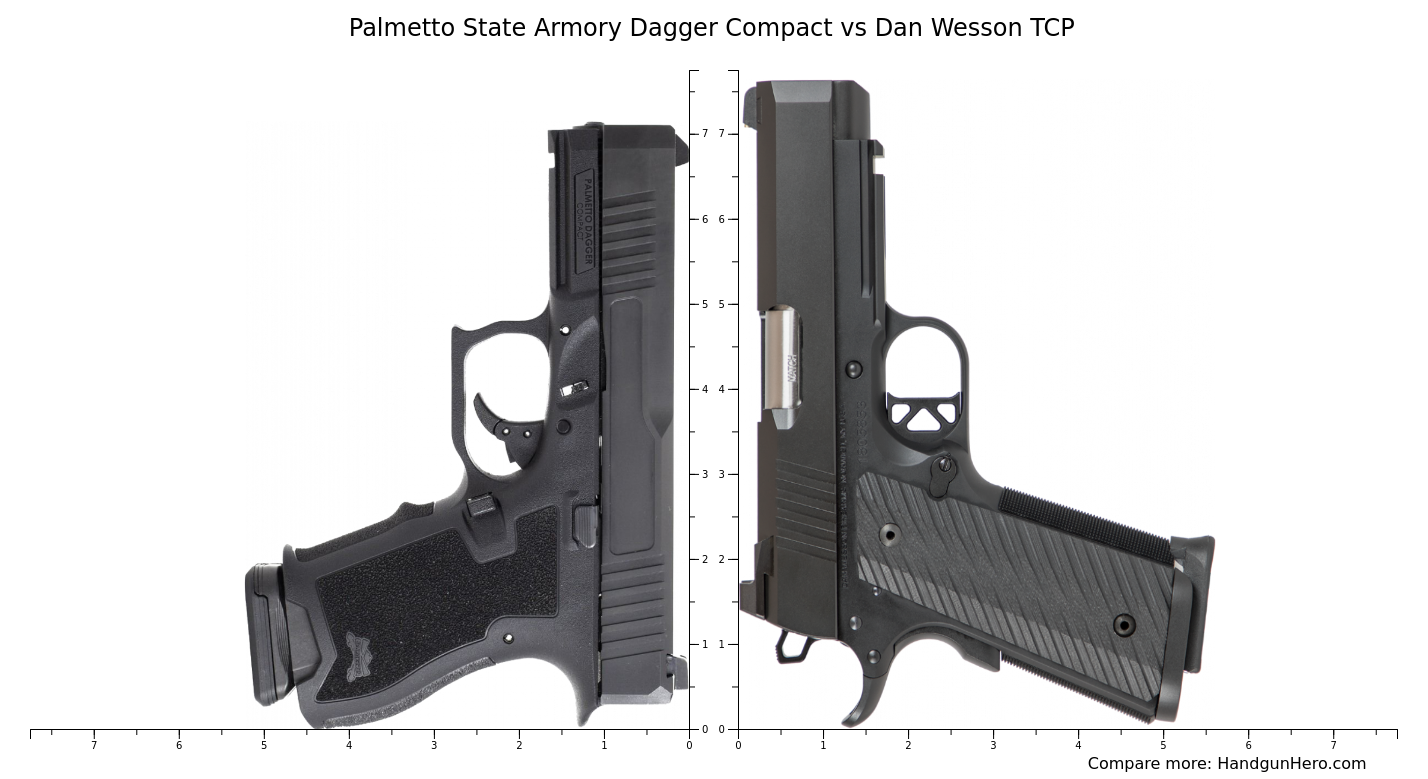 Palmetto State Armory Dagger Compact vs Dan Wesson TCP size comparison ...