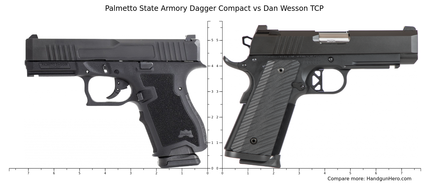Palmetto State Armory Dagger Compact vs Dan Wesson TCP size comparison ...
